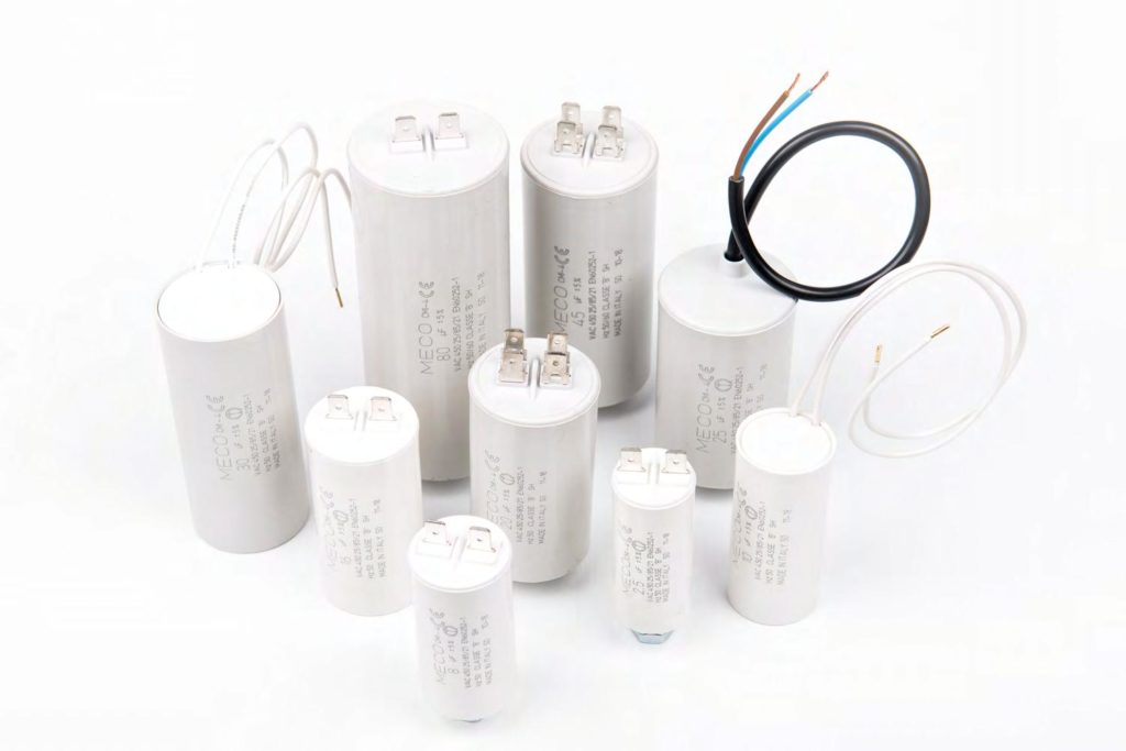 Motor running capacitors . Facon, Inco, Meco Capacitors.